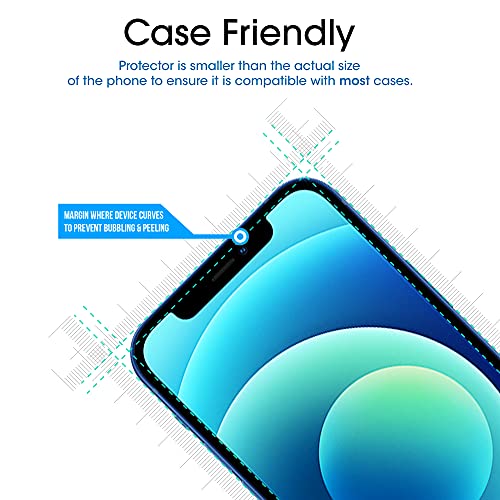 amFilm OneTouch Glass Screen Protector for iPhone 12 6.1"/ iPhone 12 Pro 6.1" with Easy Installation Kit, Tempered Glass, 2 Pack