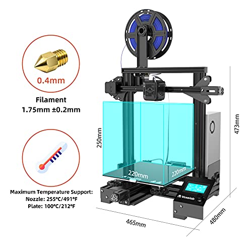 Voxelab Aquila C2 3D Printer with Improved Alloy Frame Structure,UL Certified Power Supply,Removable Build Surface Plate, Fully Open Source and Resume Printing Function,Printing Size 8.66x8.66x9.84in