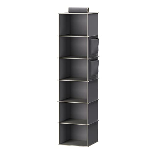 YOUDENOVA Hanging Closet Organizer, 6-Shelf & 4-Shelf Closet Hanging Storage Shelves, Black