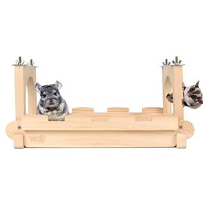 ykd chinchilla wood suspension bridge, hanging large small animal wooden bridge platform, small animals habitat toy for chinchillas sugar gliders rats squirrel