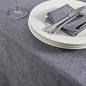 Mebakuk Rectangle Tablecloth and Cloth Napkins Set of 12, Anti-Shrink Soft and Wrinkle Resistant Decorative Fabric for Wedding Party Restaurant Dinner Parties (60 x 84 Inch - Dark Grey)