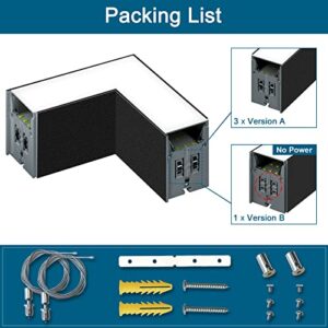 Barrina LED Linear Light Connector, L-Shape 9W, Only Work Linear Light Series 5566, Seamless Connection Suspended Linkable Connecter, ETL Listed (Pack of 4)