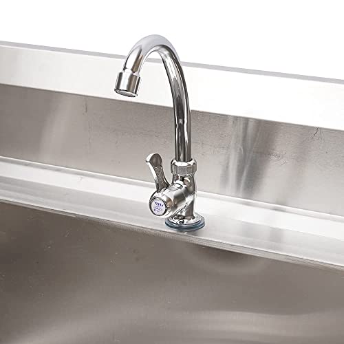 Commercial Stainless Steel Kitchen Sink w/Faucet -Commercial Untility Sink with Workstations Single Bowl with Left Drainboard (Restaurant, Kitchen, Laundry, Garage),1200x600mm(LxW)