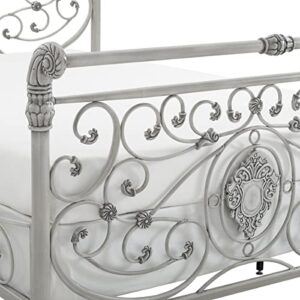 Hillsdale Mercer Metal Queen Sleigh Bed Brushed White