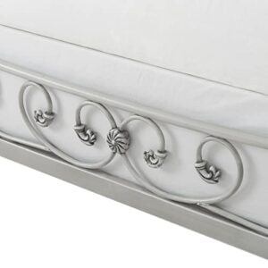 Hillsdale Mercer Metal Queen Sleigh Bed Brushed White