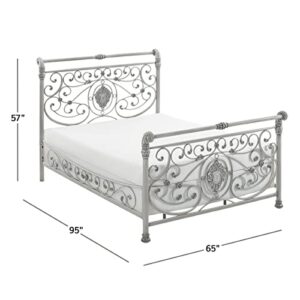 Hillsdale Mercer Metal Queen Sleigh Bed Brushed White