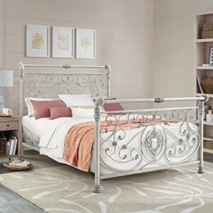 Hillsdale Mercer Metal Queen Sleigh Bed Brushed White