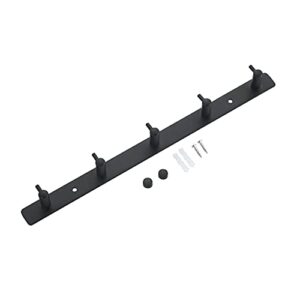 gemxuen coat rack for hanging coats hats towel robes bags,heavy duty wall hook for entryway bathroom kitchen office, stainless steel out door coat hook black 5-hooks