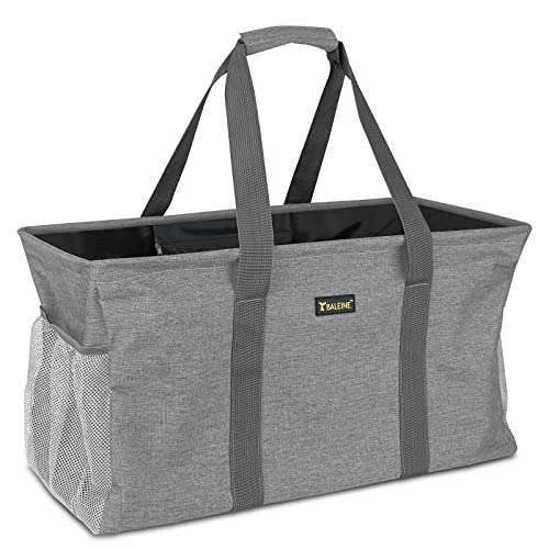 BALEINE Extra Large Utility Tote Bag with Wire Frame for Storage (Light Grey, 1-Pack)