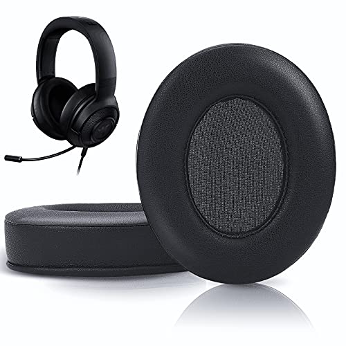 SOULWIT Ear Pads Cushions Replacement, Earpads for Razer Kraken X 2019, Kraken X Lite Headset, Noise Isolation Memory Foam, Softer Protein Leather-Black