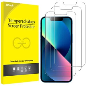 jetech screen protector compatible with iphone 13 mini 5.4-inch, tempered glass film, 3-pack