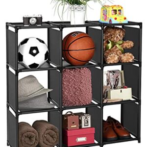 FIDUCIAL HOME 9 Cubes Storage Organizer, Sturdy Metal Frame, Black