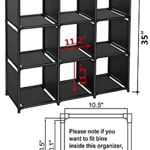 FIDUCIAL HOME 9 Cubes Storage Organizer, Sturdy Metal Frame, Black