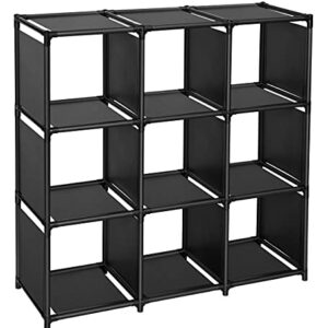 FIDUCIAL HOME 9 Cubes Storage Organizer, Sturdy Metal Frame, Black