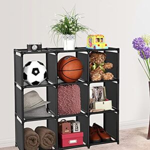 FIDUCIAL HOME 9 Cubes Storage Organizer, Sturdy Metal Frame, Black