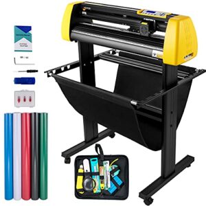 vevor upgrade vinyl cutter machine, 34 inch paper feed cutting plotter, automatic camera contour cutting lcd screen printer w/stand adjustable force and speed for sign making plotter cutter