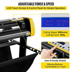 VEVOR Upgrade Vinyl Cutter Machine, 34 inch Paper Feed Cutting Plotter, Automatic Camera Contour Cutting LCD Screen Printer w/Stand Adjustable Force and Speed for Sign Making Plotter Cutter