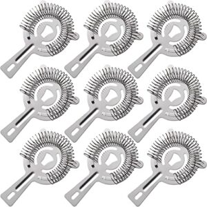 wuweot 9 pack cocktail strainer, 6" professional stainless steel bar strainer, silver