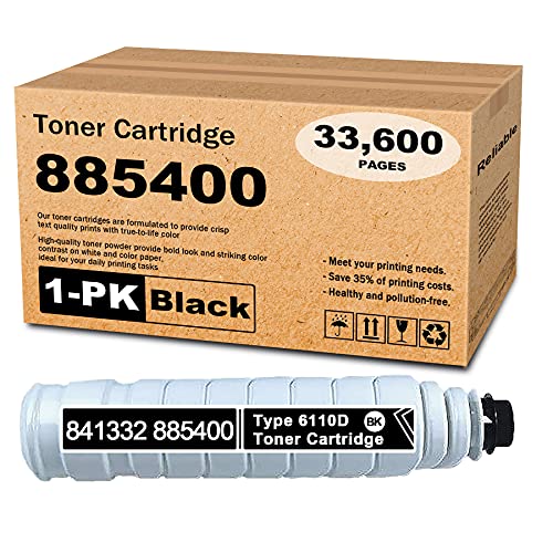 1 Pack Type 6110D 6075 6110D 841332 885400 Toner Cartridge Black Compatible Replacement for Ricoh SP 9100DN MP 9002SP MP 6503 MP 7503 MP 9003 MP 7500 MP 6002 MP 7502 Printer Cartridge