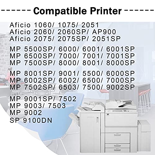 1 Pack Type 6110D 6075 6110D 841332 885400 Toner Cartridge Black Compatible Replacement for Ricoh SP 9100DN MP 9002SP MP 6503 MP 7503 MP 9003 MP 7500 MP 6002 MP 7502 Printer Cartridge