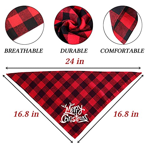 STMK Holiday Plaid Dog Bandanas, Halloween Thanksgiving Day Christmas Trick or Treat Turkey Taster Merry Christmas Dog Bandana for Halloween Thanksgiving Day Christmas Dog Puppy Costume Decorations