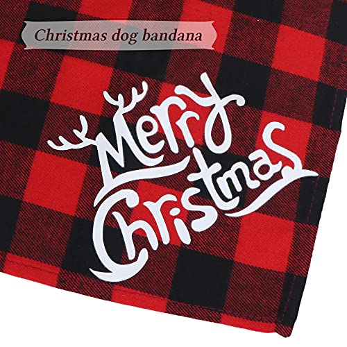 STMK Holiday Plaid Dog Bandanas, Halloween Thanksgiving Day Christmas Trick or Treat Turkey Taster Merry Christmas Dog Bandana for Halloween Thanksgiving Day Christmas Dog Puppy Costume Decorations