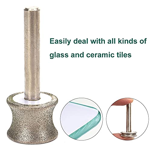 BAINUO 2mm Diamond Coated Grinding Mounted Point Bits Burrs 1/4'' Shank Polishing Rotary Tools for Bracelet Ring Jade Carving or Pet Nail File & Clippers for Dogs Cats