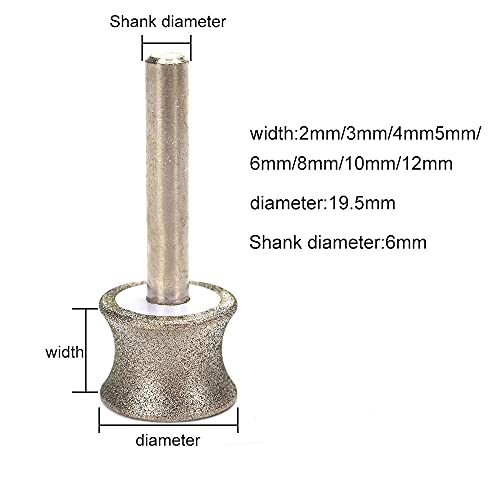 BAINUO 2mm Diamond Coated Grinding Mounted Point Bits Burrs 1/4'' Shank Polishing Rotary Tools for Bracelet Ring Jade Carving or Pet Nail File & Clippers for Dogs Cats