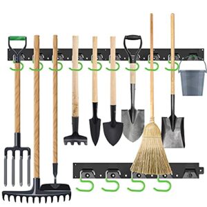 swanlake 64 inch adjustable storage system, wall mounted hooks tool organizer，garden tool hangers