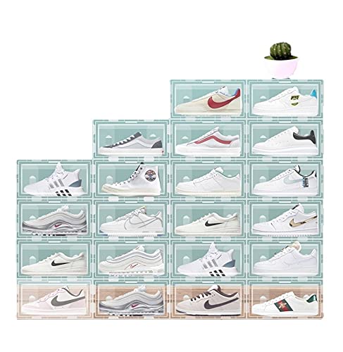 FARWIX Shoe Storage Boxes Clear Plastic Shoe Boxes Stackable, Shoe Storage 13 x 9.5 x 7in, Shoe Organizer with Lids,8 Pack Shoe Box, Front Opening Shoe Holder Containers, Storage Box for Multi-use