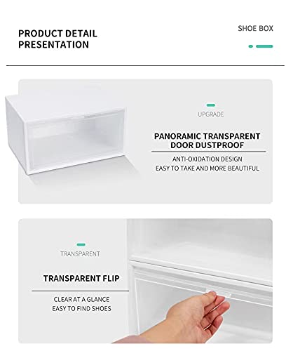 FARWIX Shoe Storage Boxes Clear Plastic Shoe Boxes Stackable, Shoe Storage 13 x 9.5 x 7in, Shoe Organizer with Lids,8 Pack Shoe Box, Front Opening Shoe Holder Containers, Storage Box for Multi-use