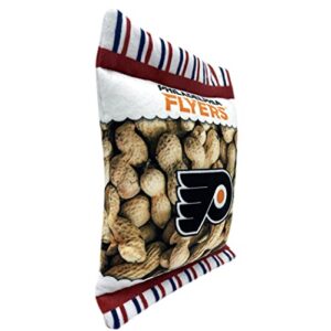 NHL Philadelphia Flyers Crinkle FINE Plush Dog & CAT Squeak Toy - Cutest Stadium Peanuts Snack Plush Toy for Dogs & Cats with Inner Squeaker & Beautiful Baseball Team Name/Logo