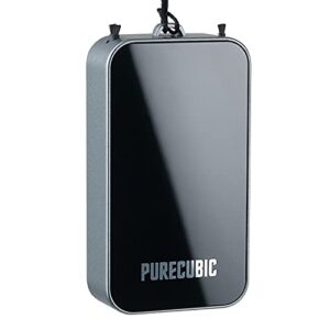 purecubic black glass with silver border mini necklace personal air purifier usb cable color home travel no filter