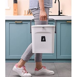 2 IN 1 Kitchen Trash Can With Slide Lid, Under Sink Garbage Can, 2.4 Gal Waste Bins With Inner Barrel, Portable Hang Trash Bin For Cabinet Door, Cupboard, Counter, Bathroom, With Sticky Hook & Scraper