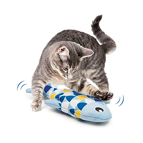 Catit Groovy Fish Interactive Cat Toy with Catnip, Blue