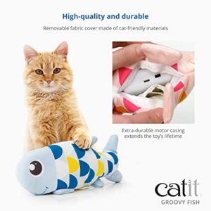 Catit Groovy Fish Interactive Cat Toy with Catnip, Blue