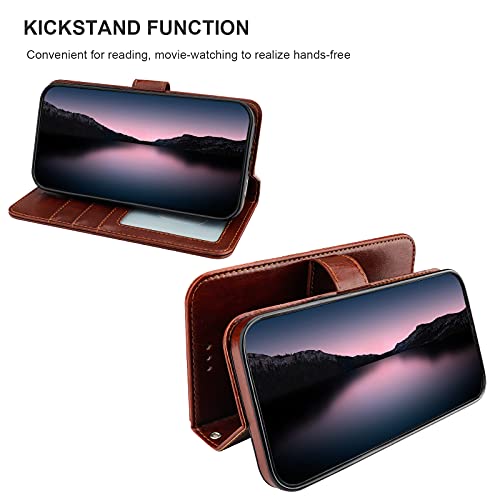 Bocasal Detachable Wallet Case for iPhone 13 RFID Blocking Card Slots Holder Premium PU Leather Magnetic Kickstand Shockproof Wrist Strap Removable Flip Protective Cover 5G 6.1 inch (Brown)