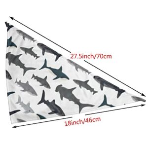 Sharks Nautical Boys Dog Bandana,Dog Bandanas Triangle Bibs Scarf Accessories for Small Medium Large Dogs Cats Pets Animals