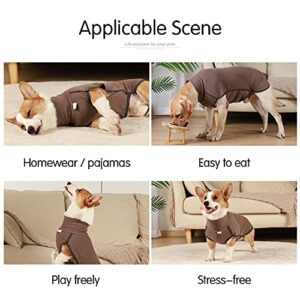 HEYWEAN Dog Fleece Sweater Soft Thickening Warm Pet Shirt Winter Dog Coat Pullover Design and Sleeveless Cloth for Puppy (Coffee, S)