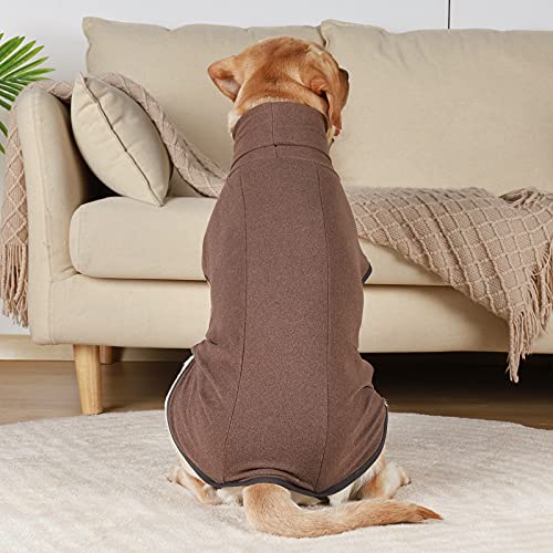 HEYWEAN Dog Fleece Sweater Soft Thickening Warm Pet Shirt Winter Dog Coat Pullover Design and Sleeveless Cloth for Puppy (Coffee, S)