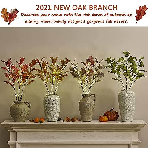 LITBLOOM Lighted Autumn Oak Branches with Timer 25IN 24L LED, Fall Tree Branches Lights Battery Operated for Harvest Thanksgiving Halloween Christmas Holiday Decoration Indoor Outdoor