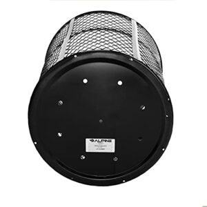 Alpine 48 Gallon Outdoor Trash Can - Commercial Stainless Steel Round Waste Receptacle for Parks, Walking Trails, Office Buildings, Restaurants, Schools, and More(Black Mesh)