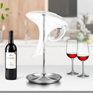 Drincarier Wine Decanter Drying Stand with Silicone Head to Prevent Scratches-Detachable Shelf Decanter Rack Holder with Drip Catching Base, Decanter and Wine Glass NOT Included (Water Plate Type)…