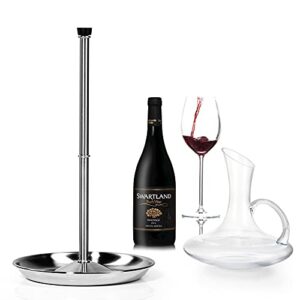 Drincarier Wine Decanter Drying Stand with Silicone Head to Prevent Scratches-Detachable Shelf Decanter Rack Holder with Drip Catching Base, Decanter and Wine Glass NOT Included (Water Plate Type)…