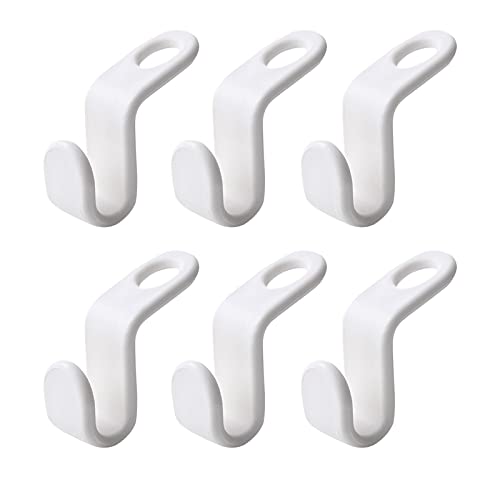 6/12/24 Pcs Clothes Hanger Connector Hooks, Space-Saving Hanger Extender Clips, Cascading Clothes Hooks, Outfit Hangers Suitable for Christmas Home Bedroom Decorations, White