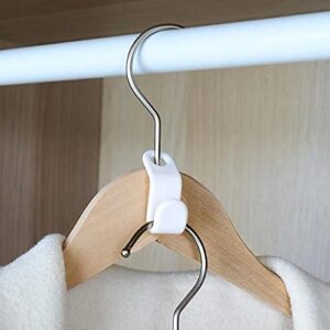 6/12/24 Pcs Clothes Hanger Connector Hooks, Space-Saving Hanger Extender Clips, Cascading Clothes Hooks, Outfit Hangers Suitable for Christmas Home Bedroom Decorations, White