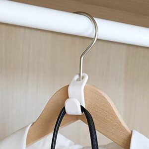 6/12/24 Pcs Clothes Hanger Connector Hooks, Space-Saving Hanger Extender Clips, Cascading Clothes Hooks, Outfit Hangers Suitable for Christmas Home Bedroom Decorations, White