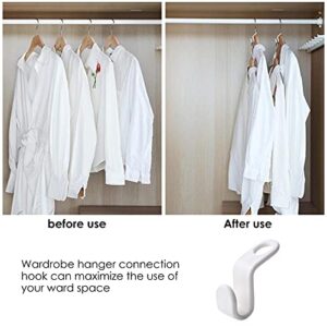 6/12/24 Pcs Clothes Hanger Connector Hooks, Space-Saving Hanger Extender Clips, Cascading Clothes Hooks, Outfit Hangers Suitable for Christmas Home Bedroom Decorations, White