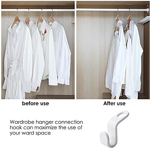 6/12/24 Pcs Clothes Hanger Connector Hooks, Space-Saving Hanger Extender Clips, Cascading Clothes Hooks, Outfit Hangers Suitable for Christmas Home Bedroom Decorations, White