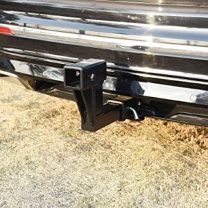 TOPTOW 2-inch Receiver Trailer Hitch Extension Riser with 6-inch Rise/Drop, 2-inch Solid Shank, 10000lbs Capacity with Hitch Lock Chrome